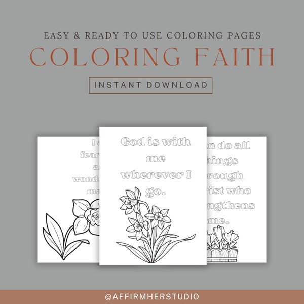 Faith Digital Coloring Book - Etsy