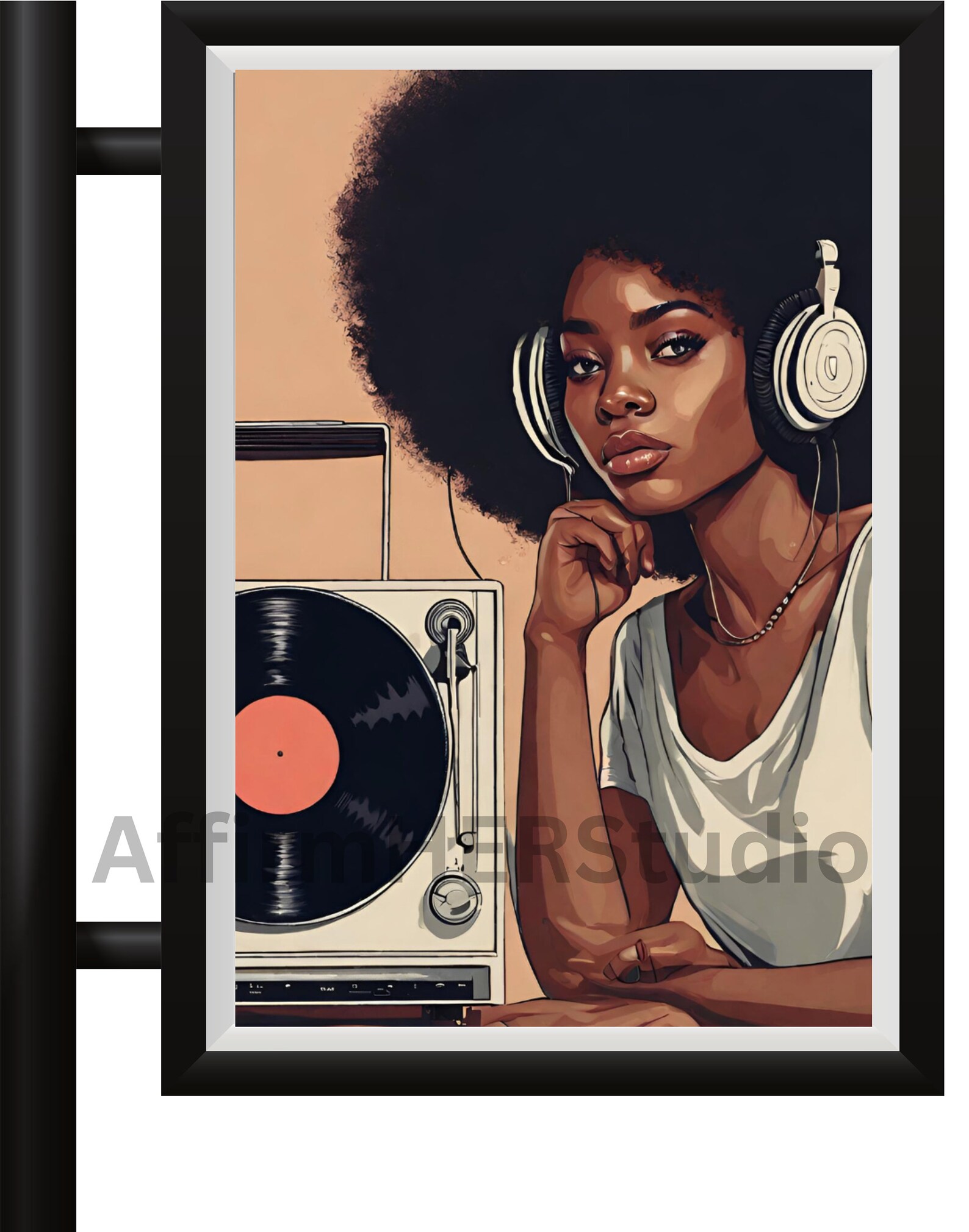 Girl Art, Digital Download, Relax,record Player Art - Etsy