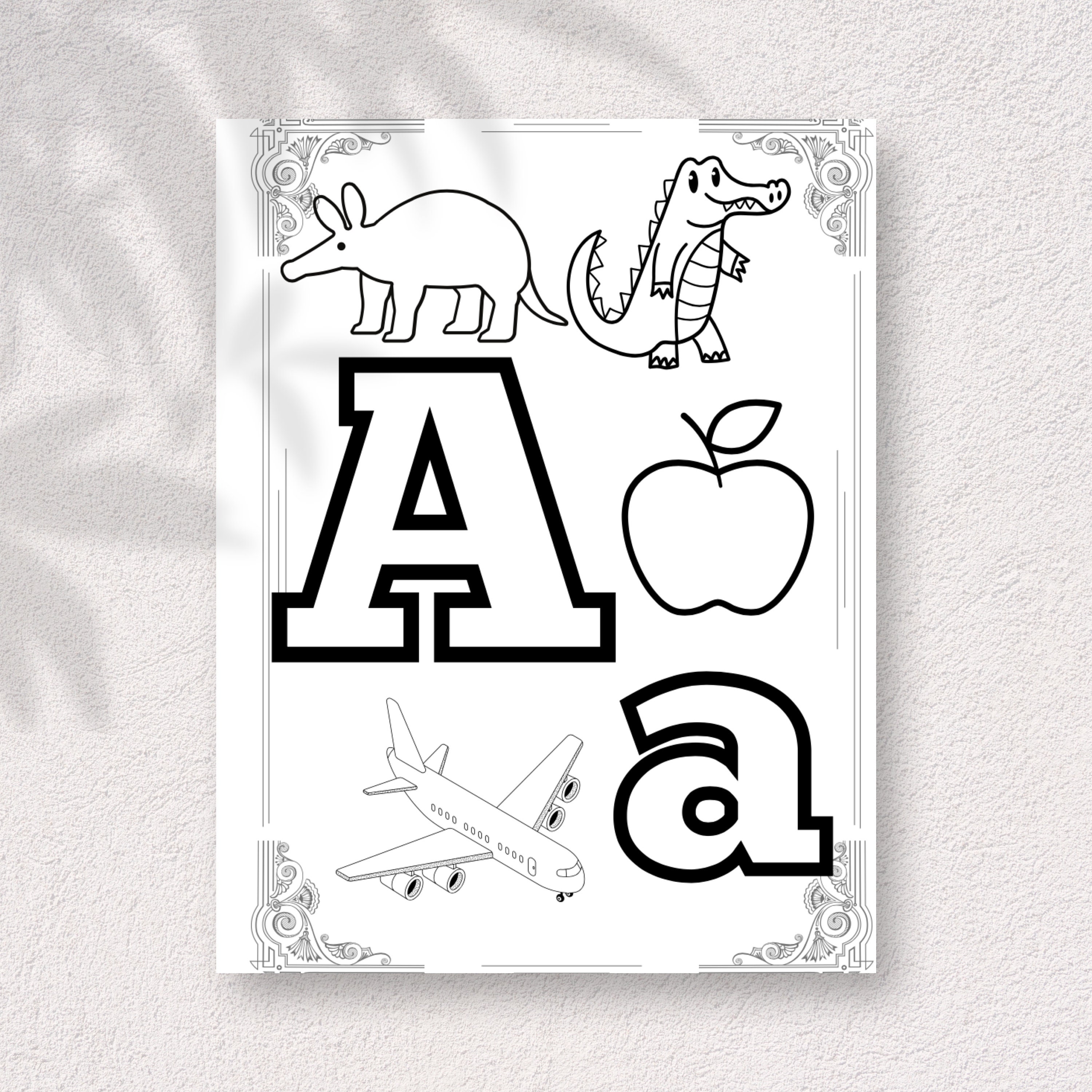 Kids Digital Coloring Book, Alphabet Coloring Book, Digital Learning - Etsy