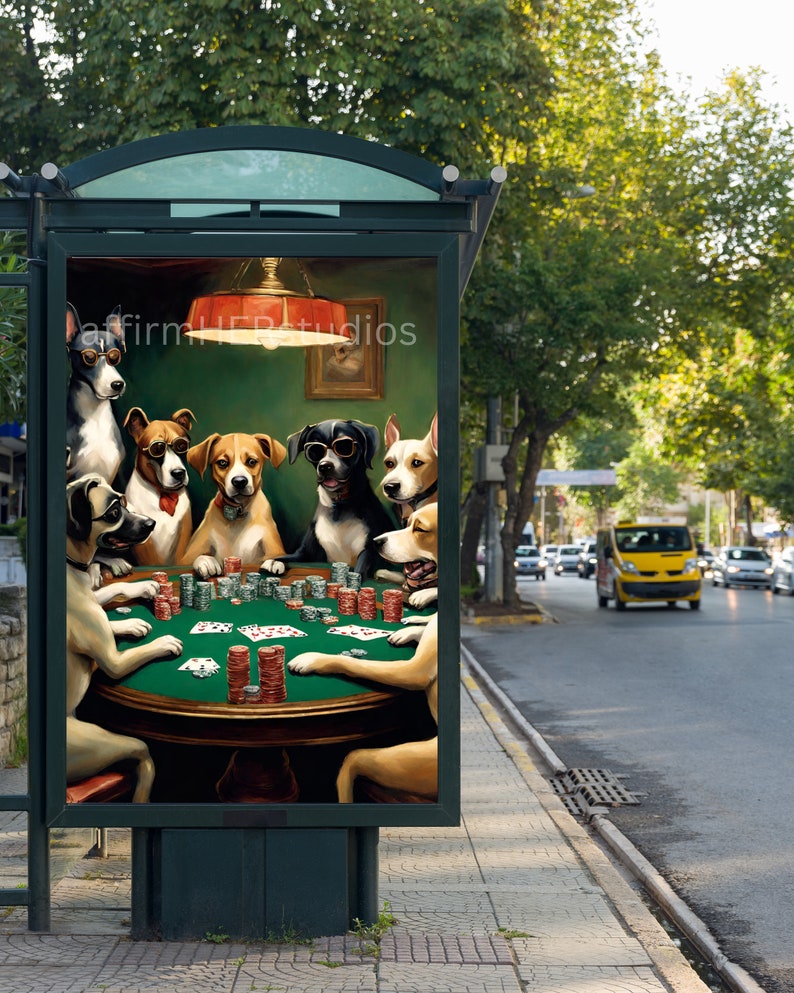 Dogs Playing Poker and Dogs in the Park 2 for 1 Digital Download- Wall ...