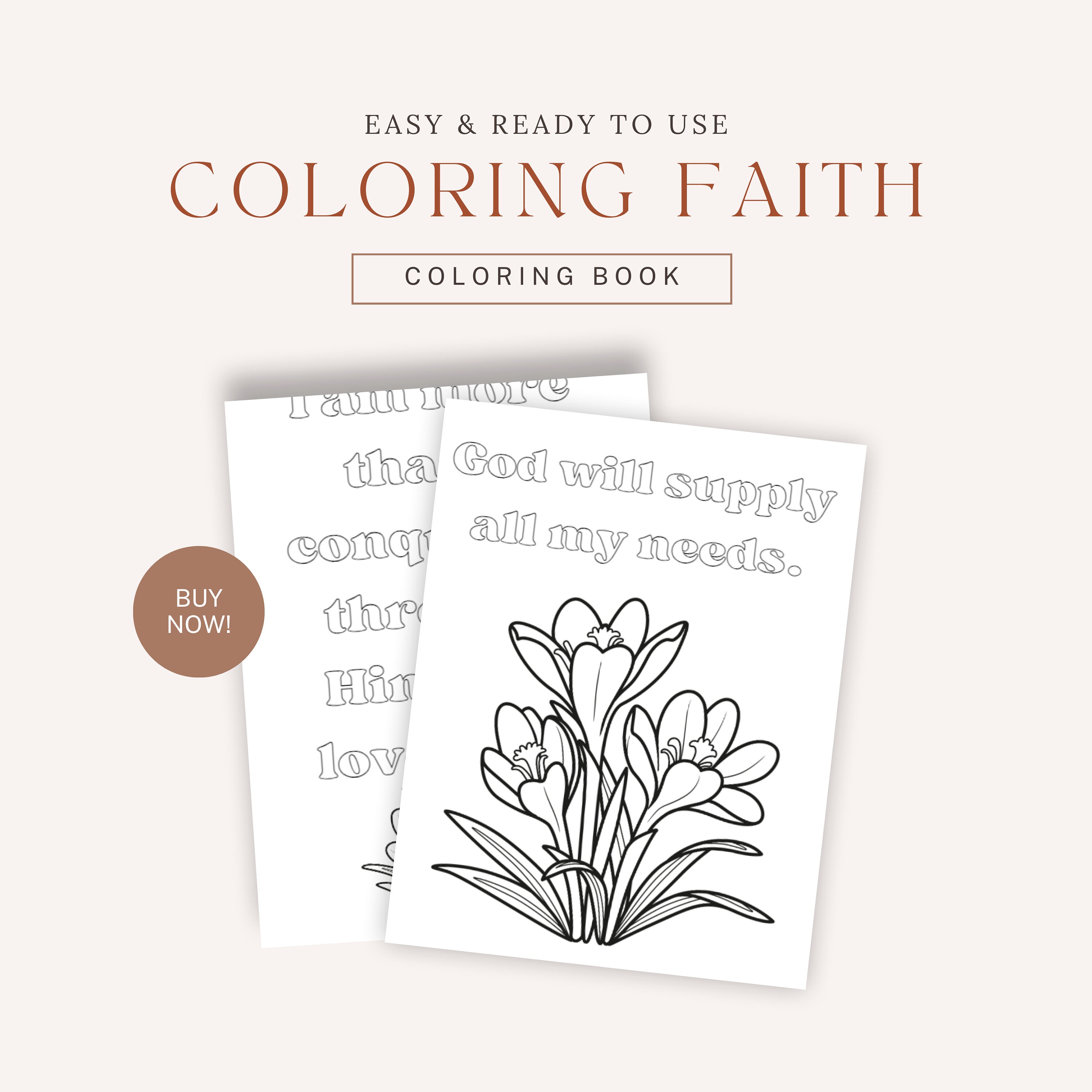 Coloring Faith: 50 Bible Affirmation Coloring Book for ALL AGES - Etsy