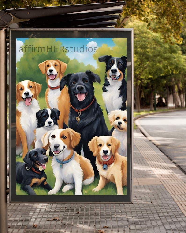 Dogs Playing Poker and Dogs in the Park 2 for 1 Digital Download- Wall ...