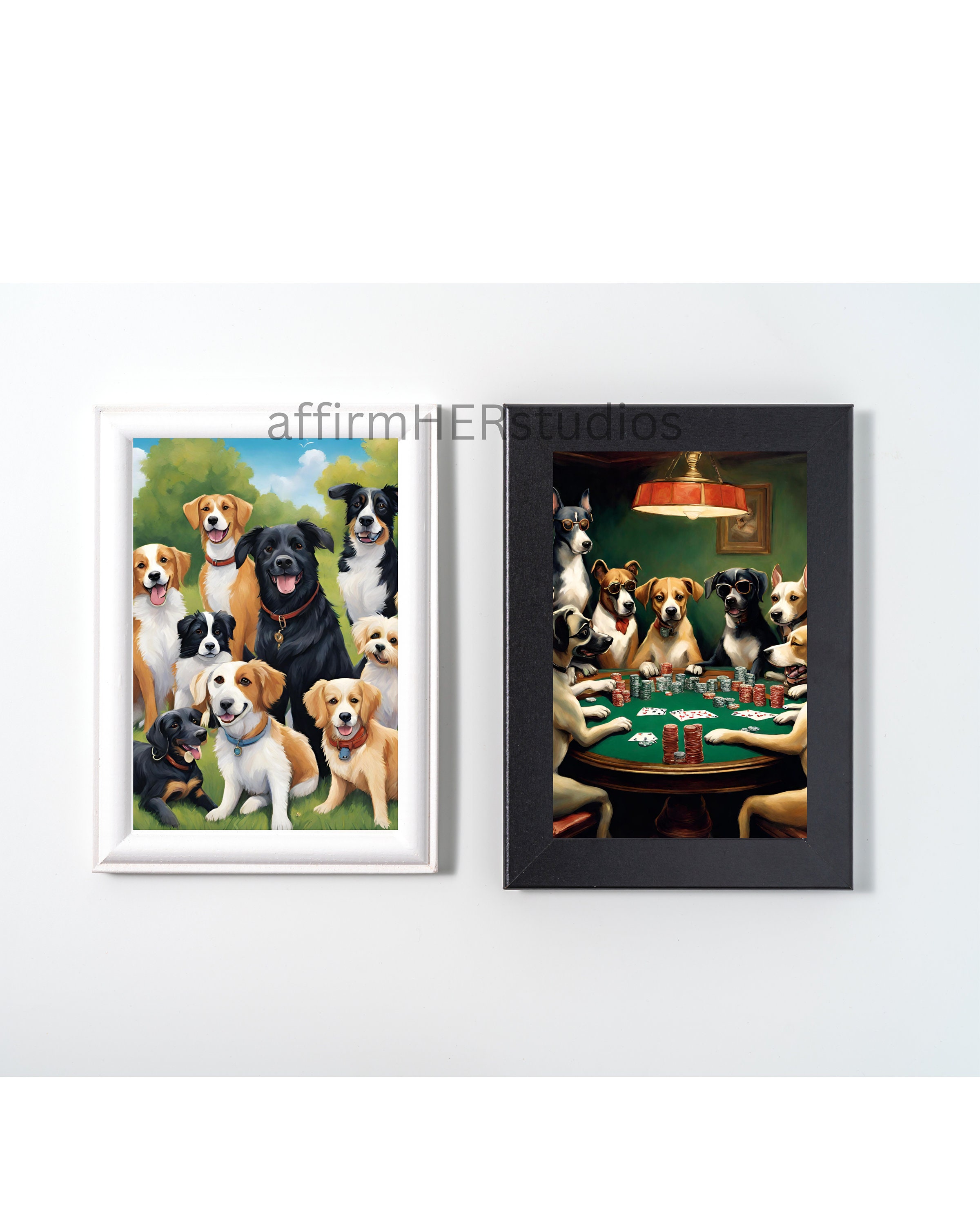 Dogs Playing Poker and Dogs in the Park 2 for 1 Digital Download- Wall ...