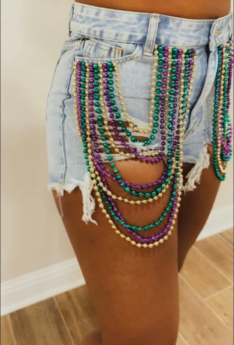 Mardi Gras Bead Shorts - Etsy