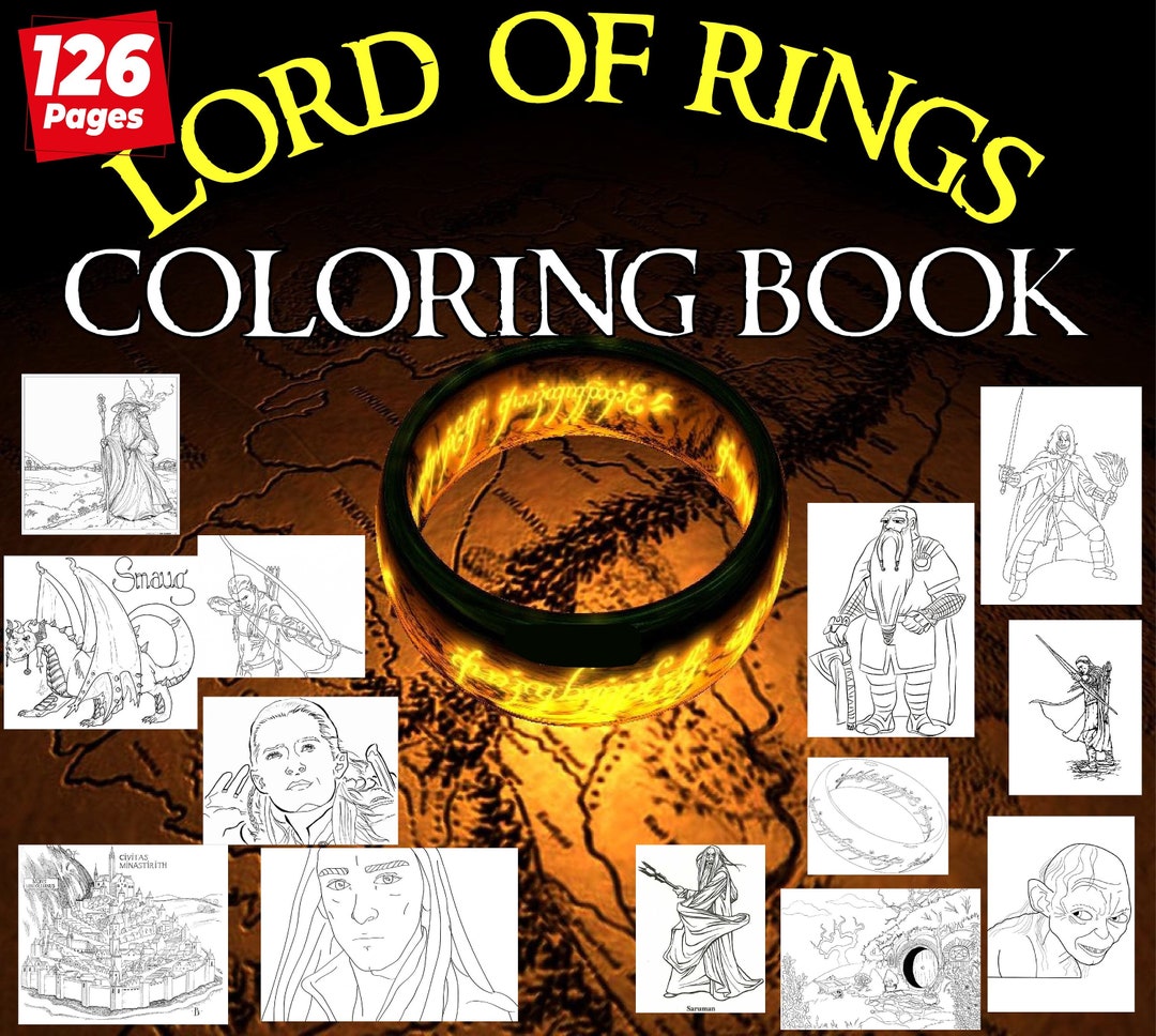 Add Color to Middle-earth: Lord of the Rings Coloring Book 126 Pages ...
