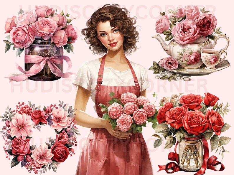 17 Vintage Valentine's Day Clipart Bundle, Printable High Quality JPG ...