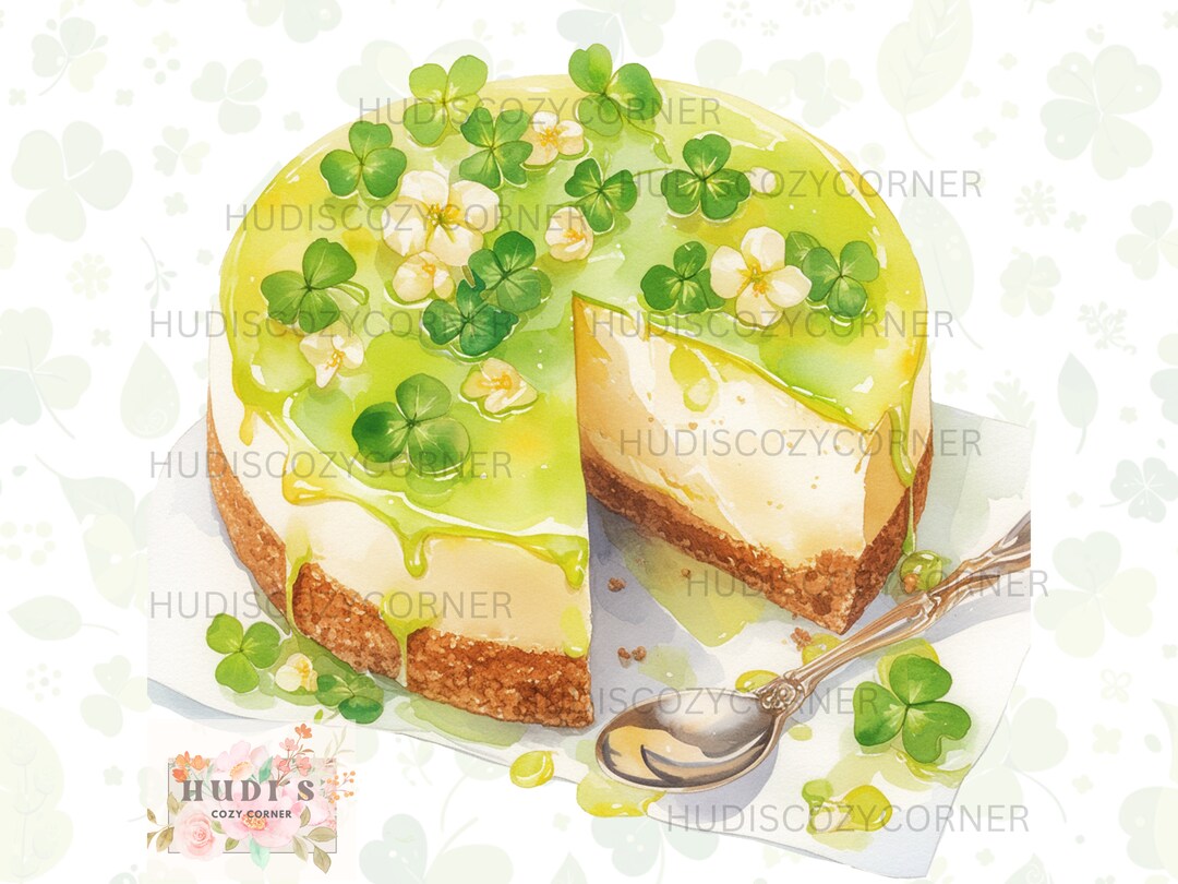 6 St. Patrick's Day Dessert Clipart, Watercolor St. Paddy's Day Treats ...
