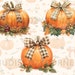 16 Fall Pumpkin With Bow Clipart Bundle, Watercolor Cozy Autumn ...