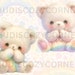 17 Cute Rainbow Themed Teddy Bear Clipart, Watercolor Pastel Teddies ...