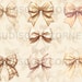 42 Cute Beige Brown Gingham Bow Clipart Bundle, Watercolor Silk Bows ...