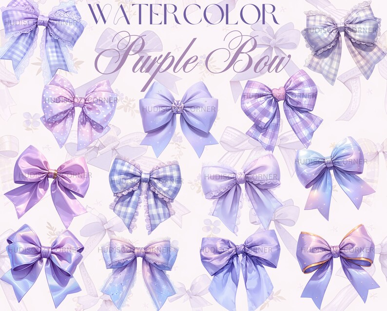 290+ Mega Bow Clipart Bundle, Watercolor Cute Bows and Ribbons in ...