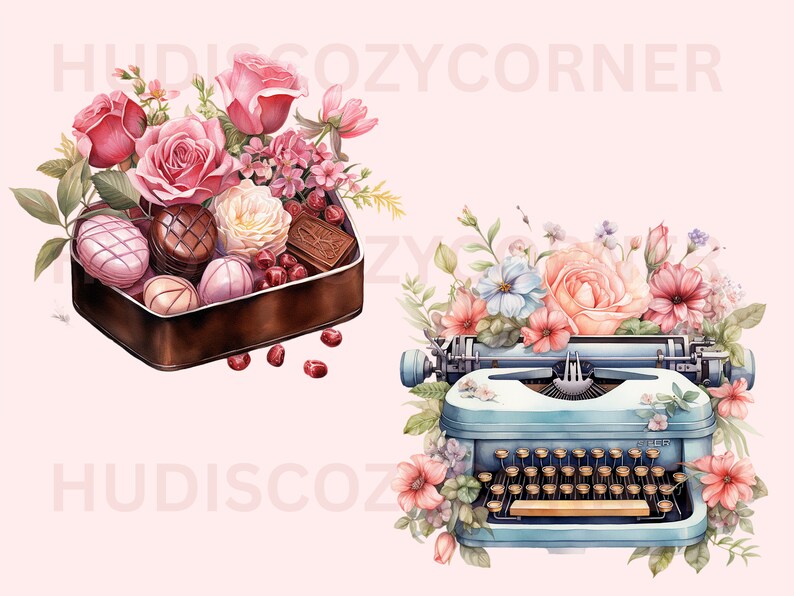 17 Vintage Valentine's Day Clipart Bundle, Printable High Quality JPG ...