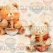 14 Teddy Bear Eating Ramen Clipart Bundle, Watercolor Little Baby ...