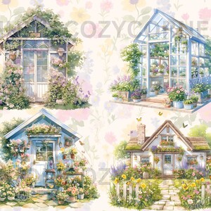 35 Garden and Gardening Tools Clipart Bundle, Watercolor Summer ...