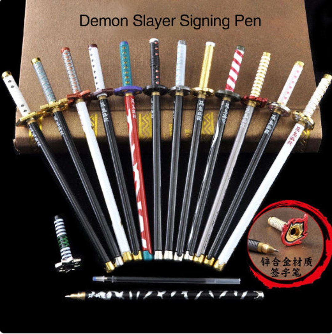 Hashira Anime Demon Slayer Sword Model Gel Pen Kimetsu No Yaiba Weapon ...
