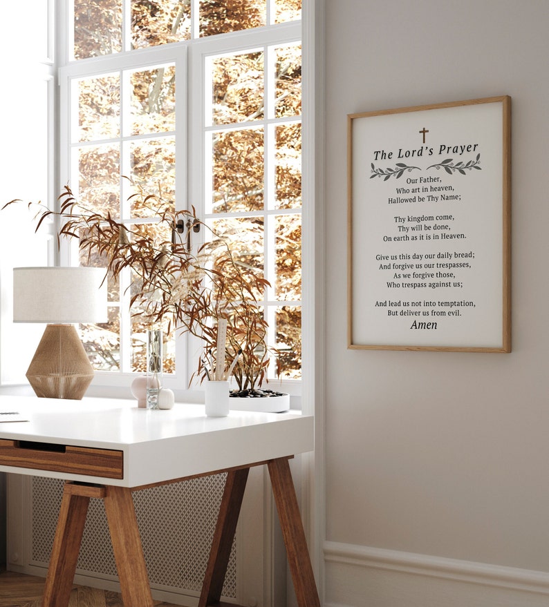 The Lord’s Prayer Wall Art Print, Our Father Prayer, Bible Verse ...