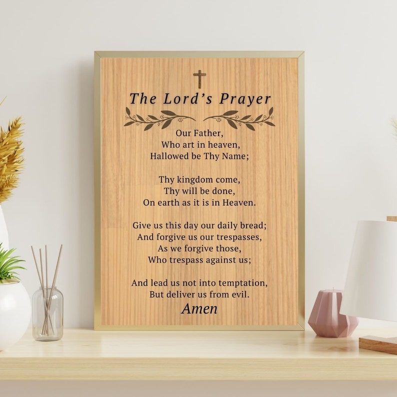 The Lords Prayer Wall Art Print, Our Father Prayer, Bible Verse ...