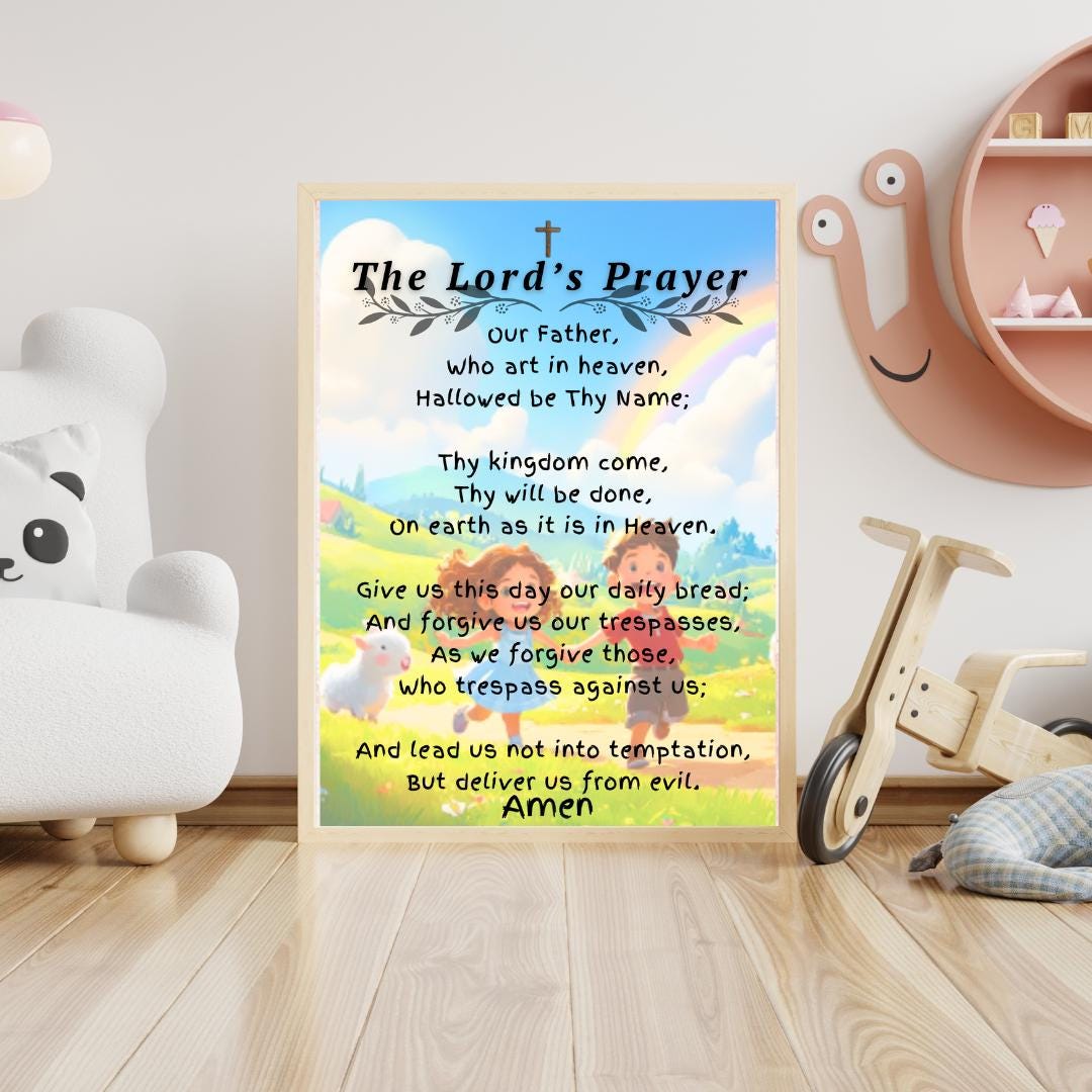 The Lord’s Prayer, Wall Art Print, Our Father Prayer, Bible Verse ...