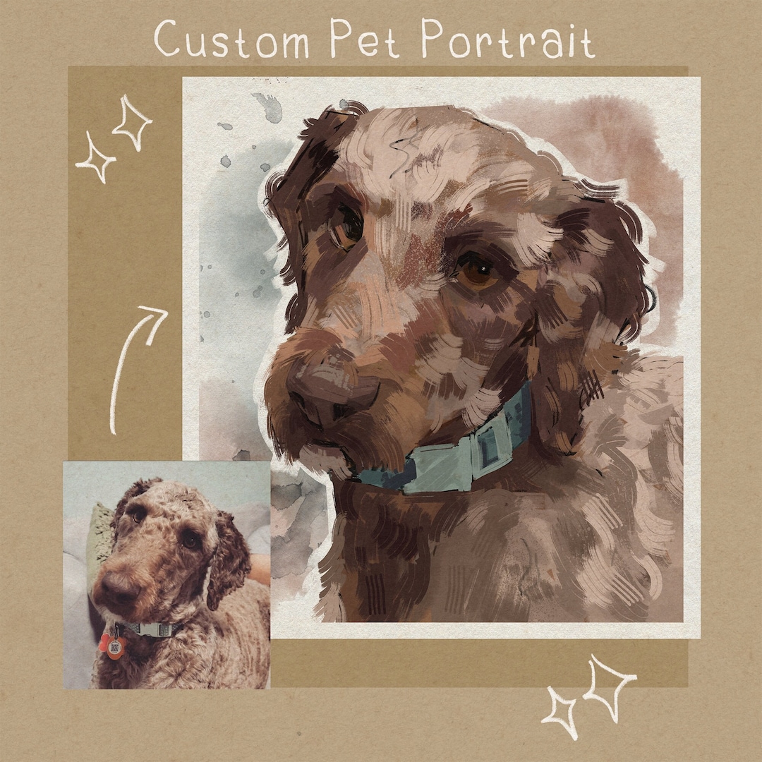 Custom Pet Portrait Dog and Cat Portraits Personalized Pet Portrait - Etsy