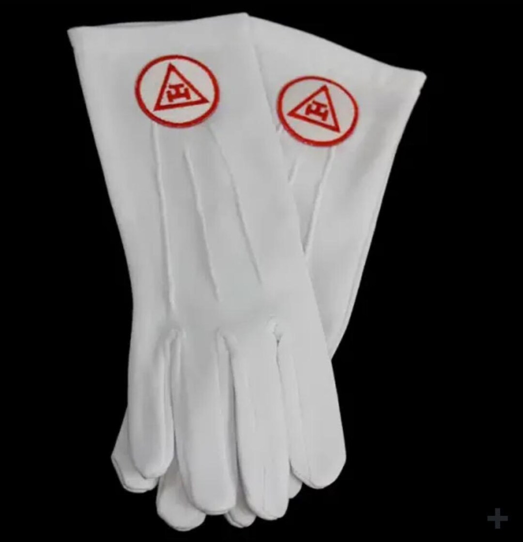 Triple Tau Emblem White Gloves - Etsy