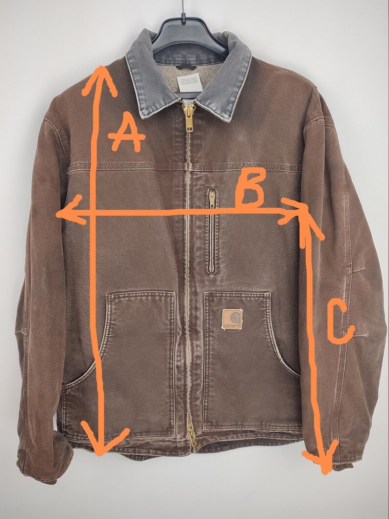 Vintage 90s Carhartt Detroit Chore Work 14806 Jacket Brown - Etsy