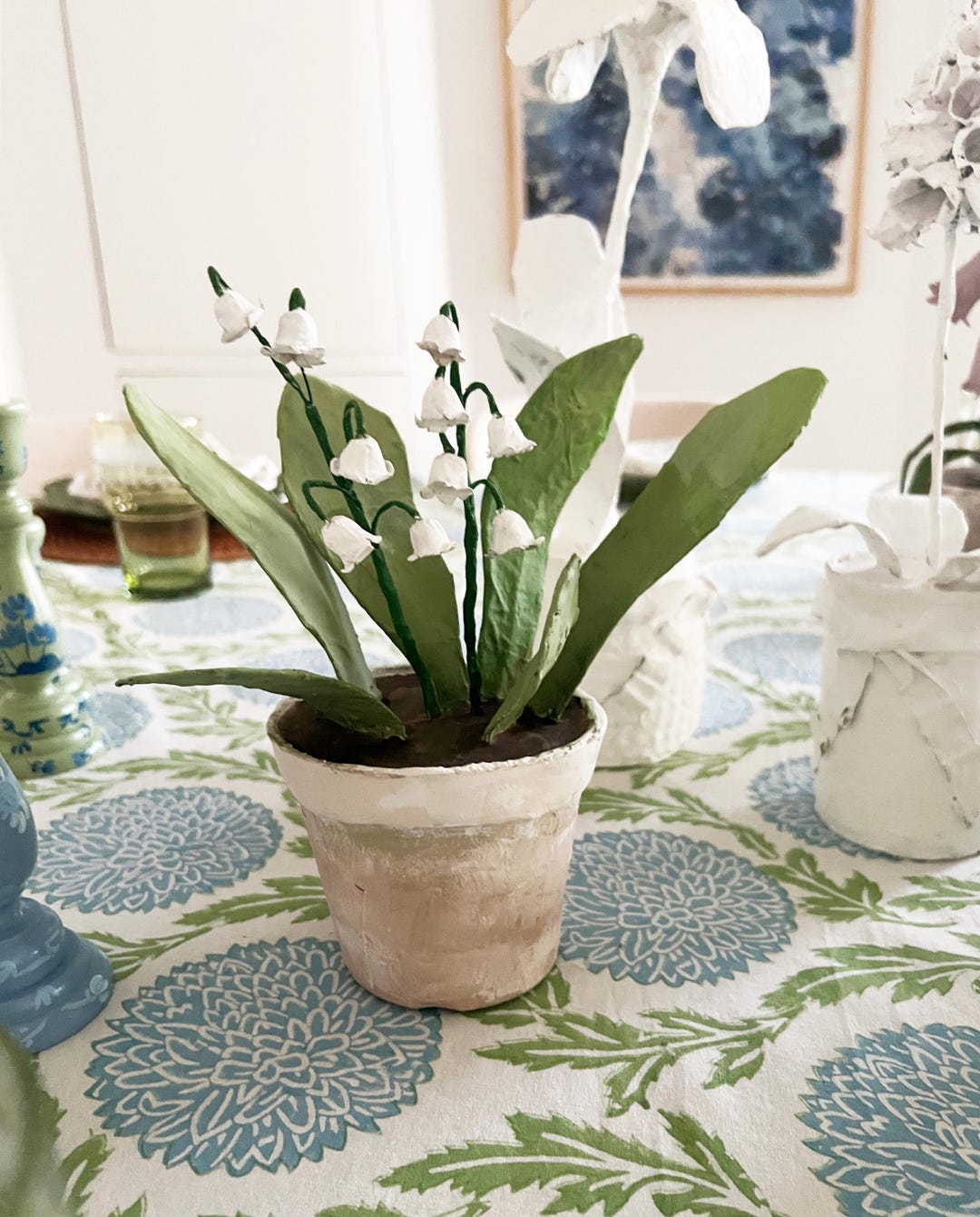 Handmade Paper Mache Lily of the Valley: Upcycled Floral Decor - Etsy