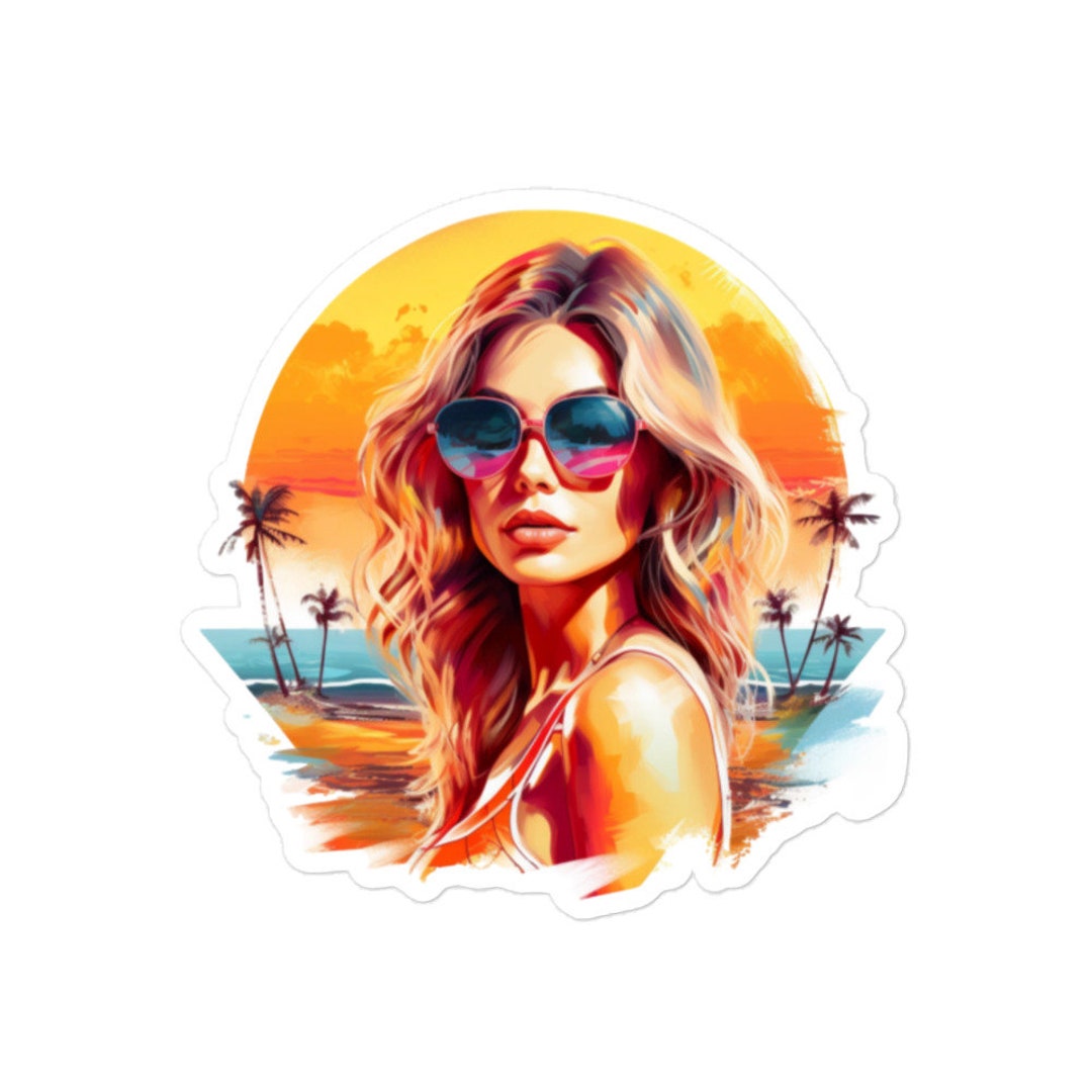80s Retro Wave Beach Babe 1 - Etsy