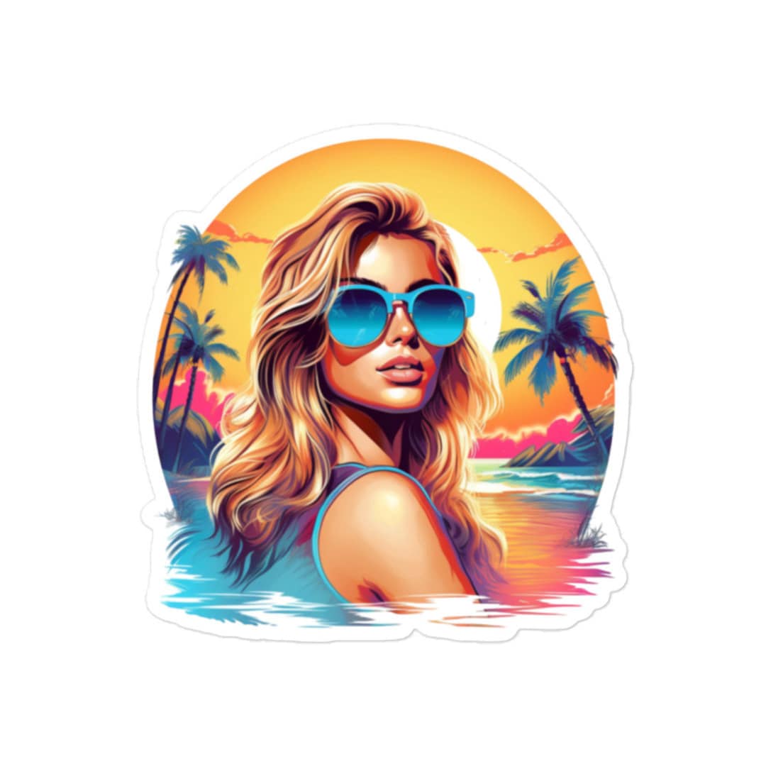 80s Retro Wave Beach Babe 2 - Etsy