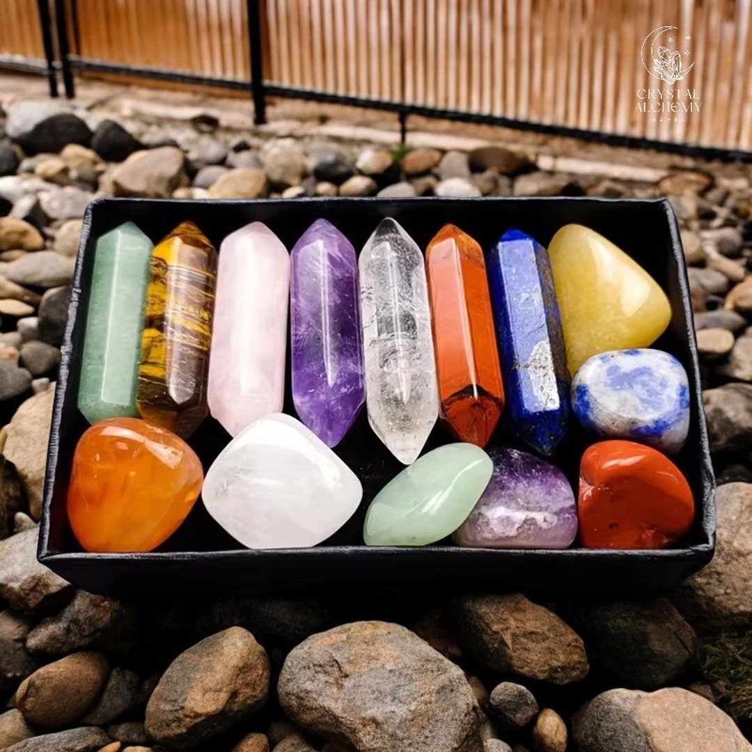 Crystal and Stone Set, Chakra Stones, Crystal Gift for Beginners, Gift ...