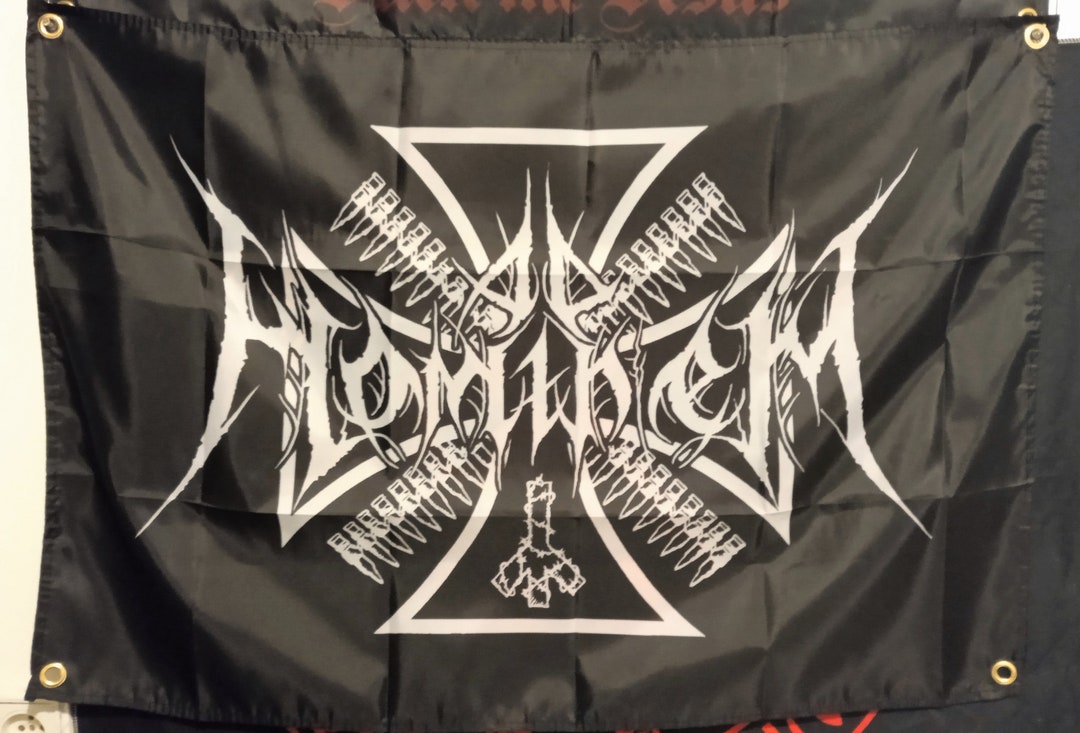 Ad Hominem Black Metal Rock Satan Flag - Etsy