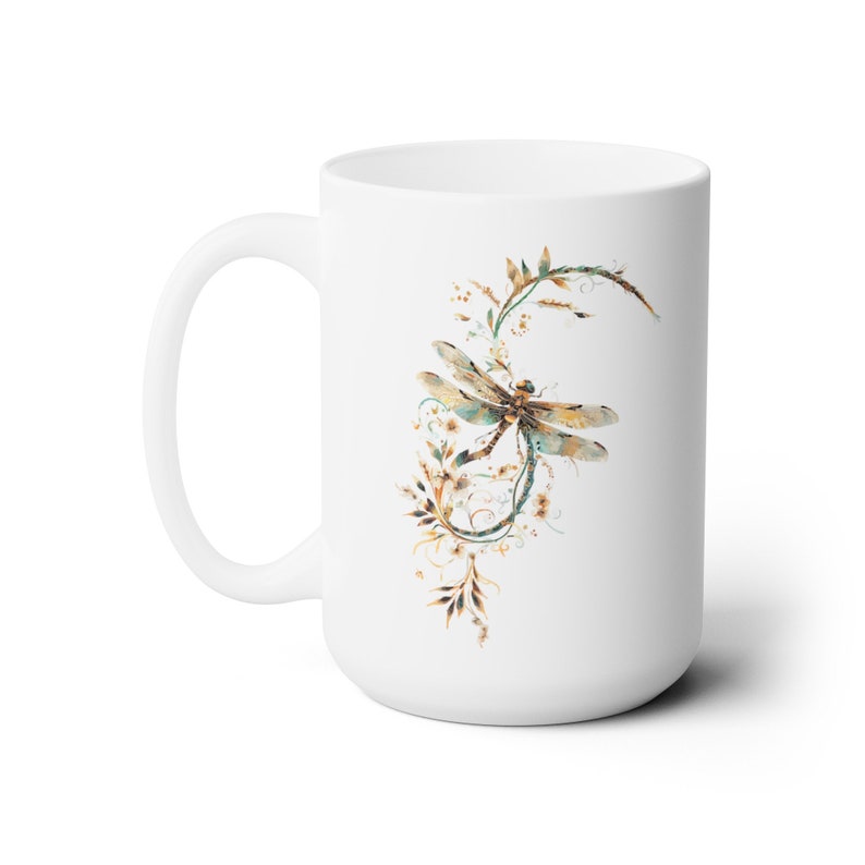 15 Oz Ceramic Dragonfly Coffee Mug Dragonfly Coffee Cup Dragonfly Tea ...