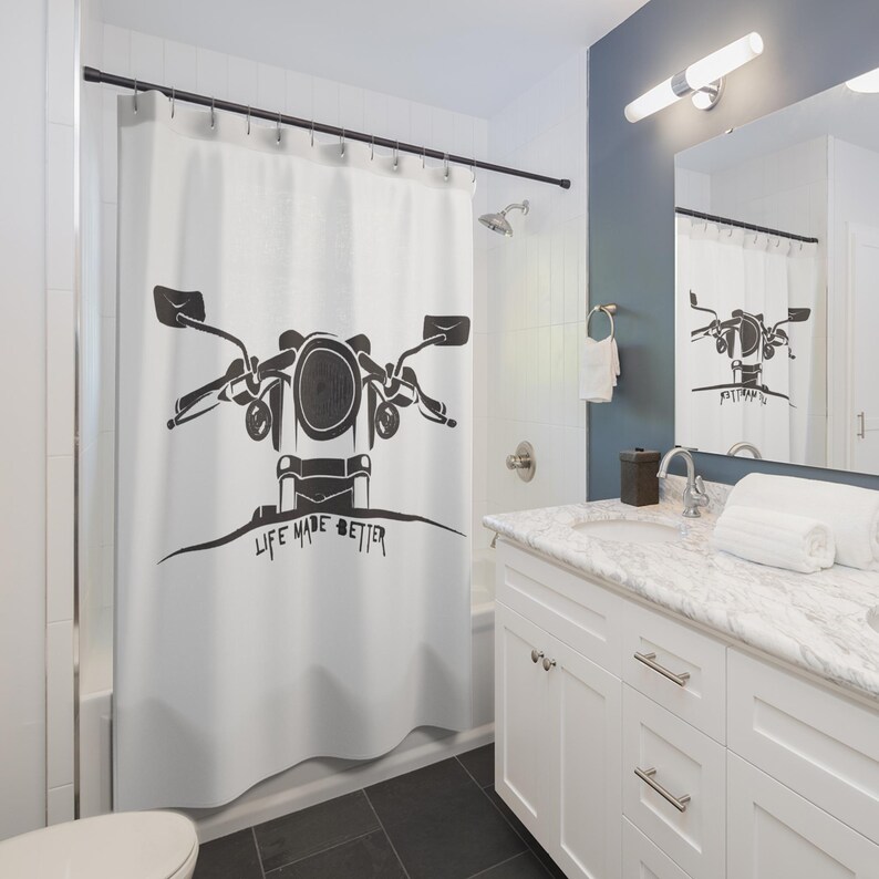 Life Made Better Motorcycle Shower Curtain for Home and Cottage - Etsy