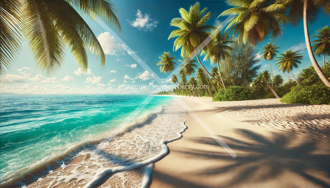 Beach Download: Digital Art, Instant Downloadable Wallpaper ...