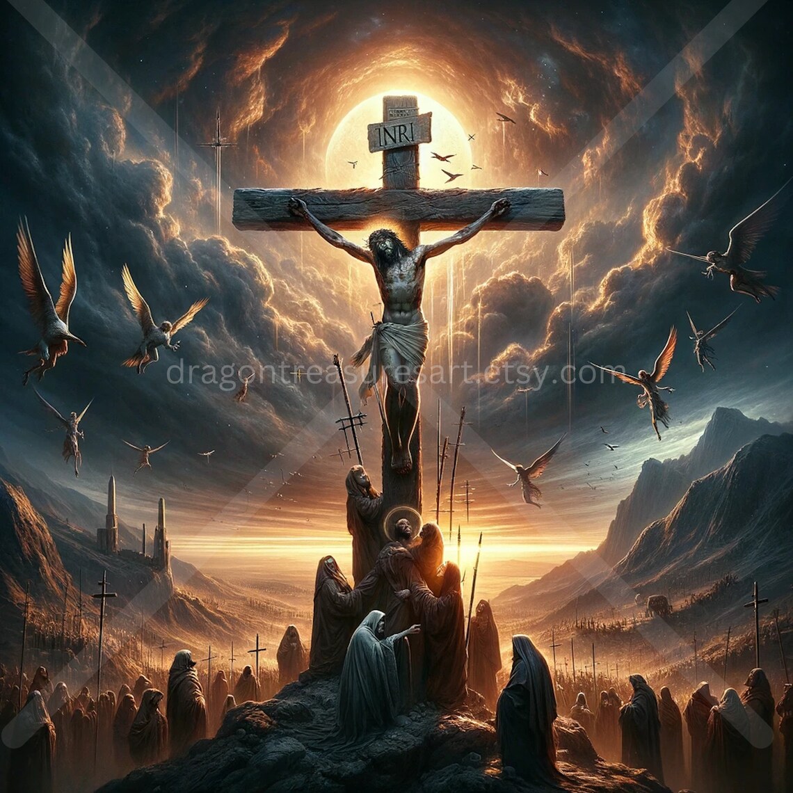 Crucifixion Download: Digital Art, Instant Downloadable Wallpaper ...