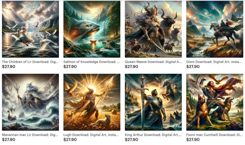 Celtic Mythology Collection Bundle: Digital Art, Instant Downloadable ...