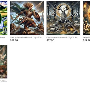 Celtic Mythology Collection Bundle: Digital Art, Instant Downloadable ...
