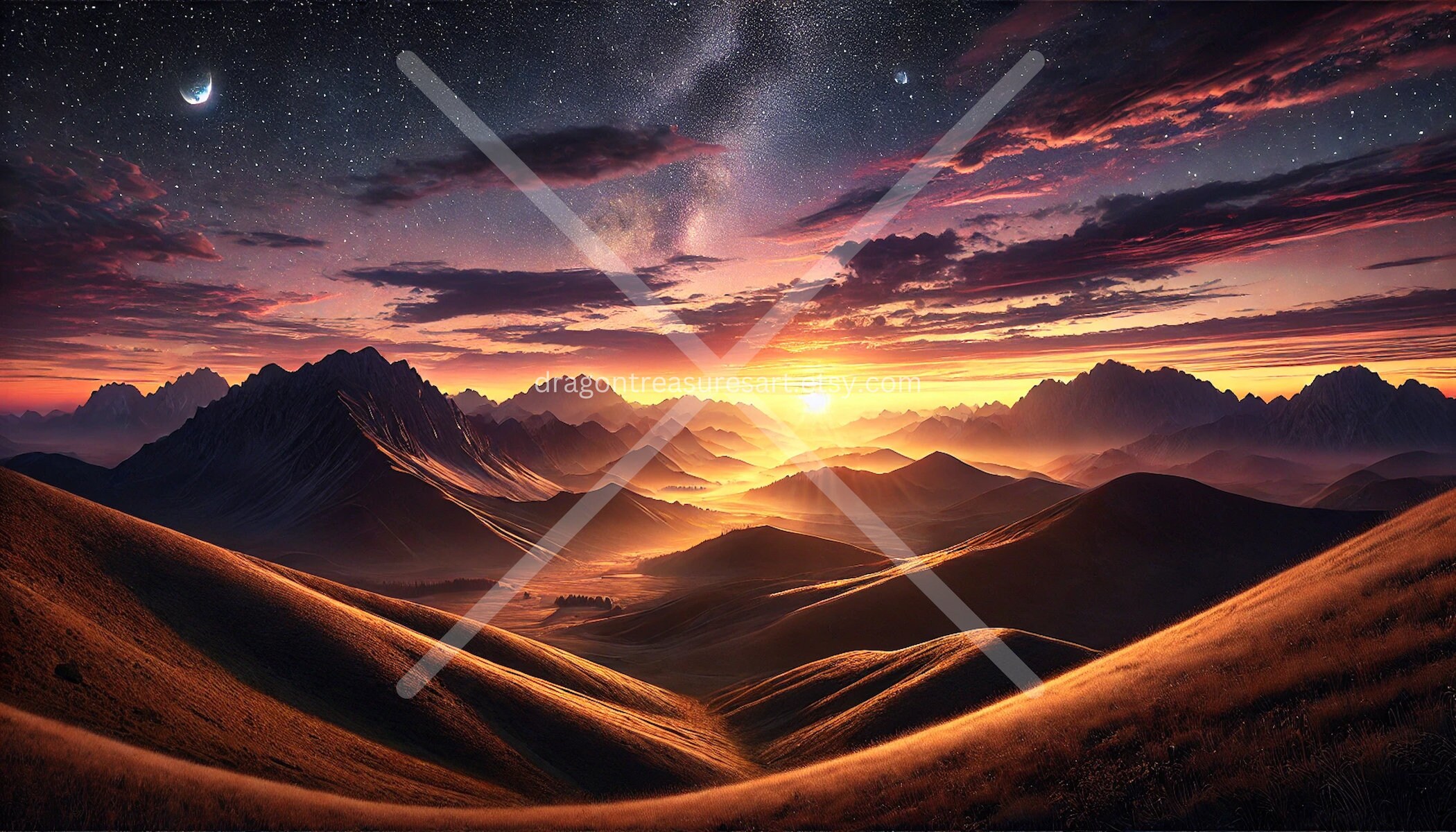 Sunrise Download: Digital Art, Instant Downloadable Wallpaper ...