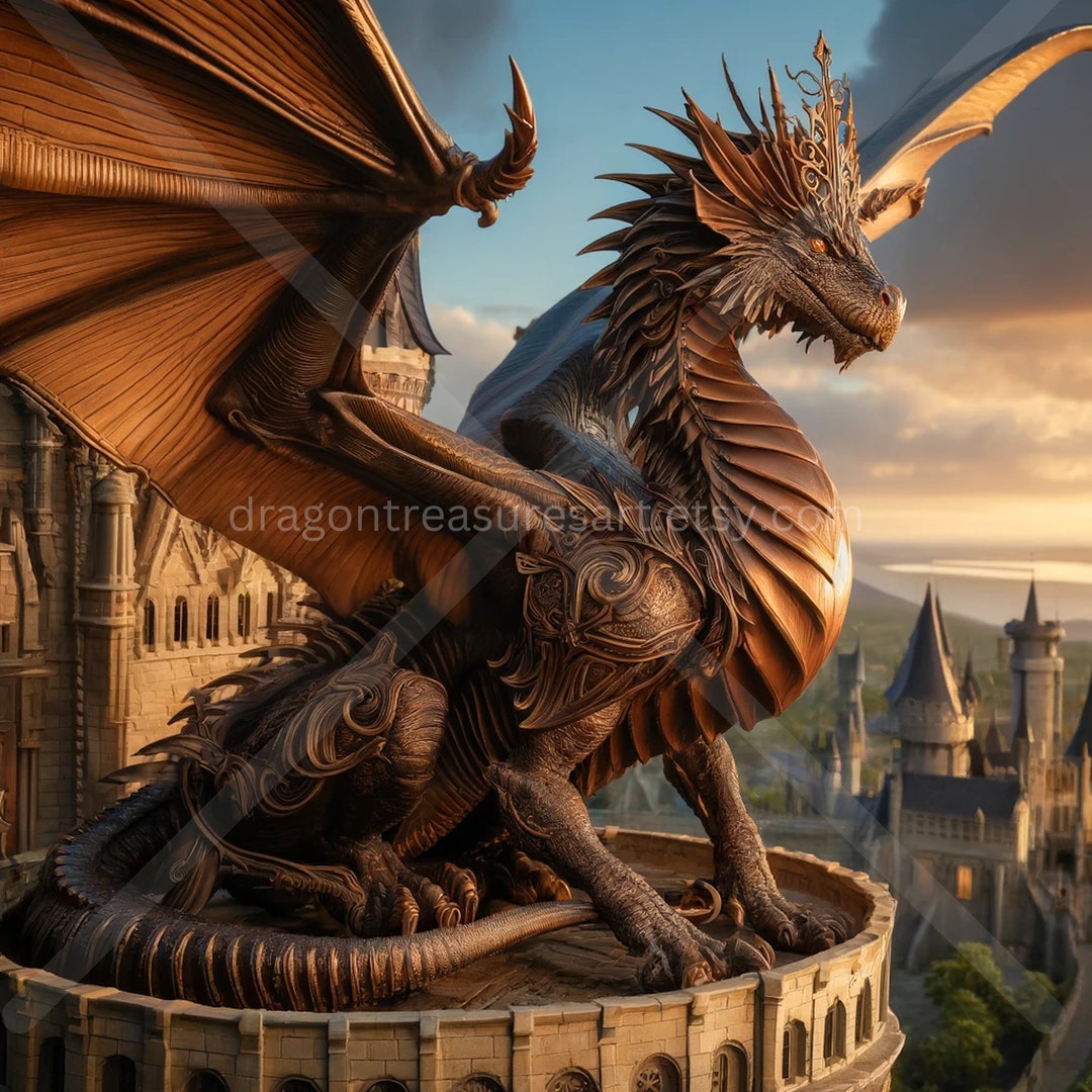 Bronze Dragon Download: Digital Art, Instant Downloadable Wallpaper ...