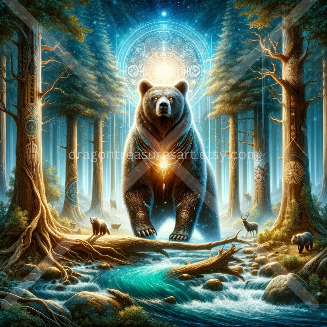 Bear Spirit Download: Digital Art, Instant Downloadable Wallpaper ...