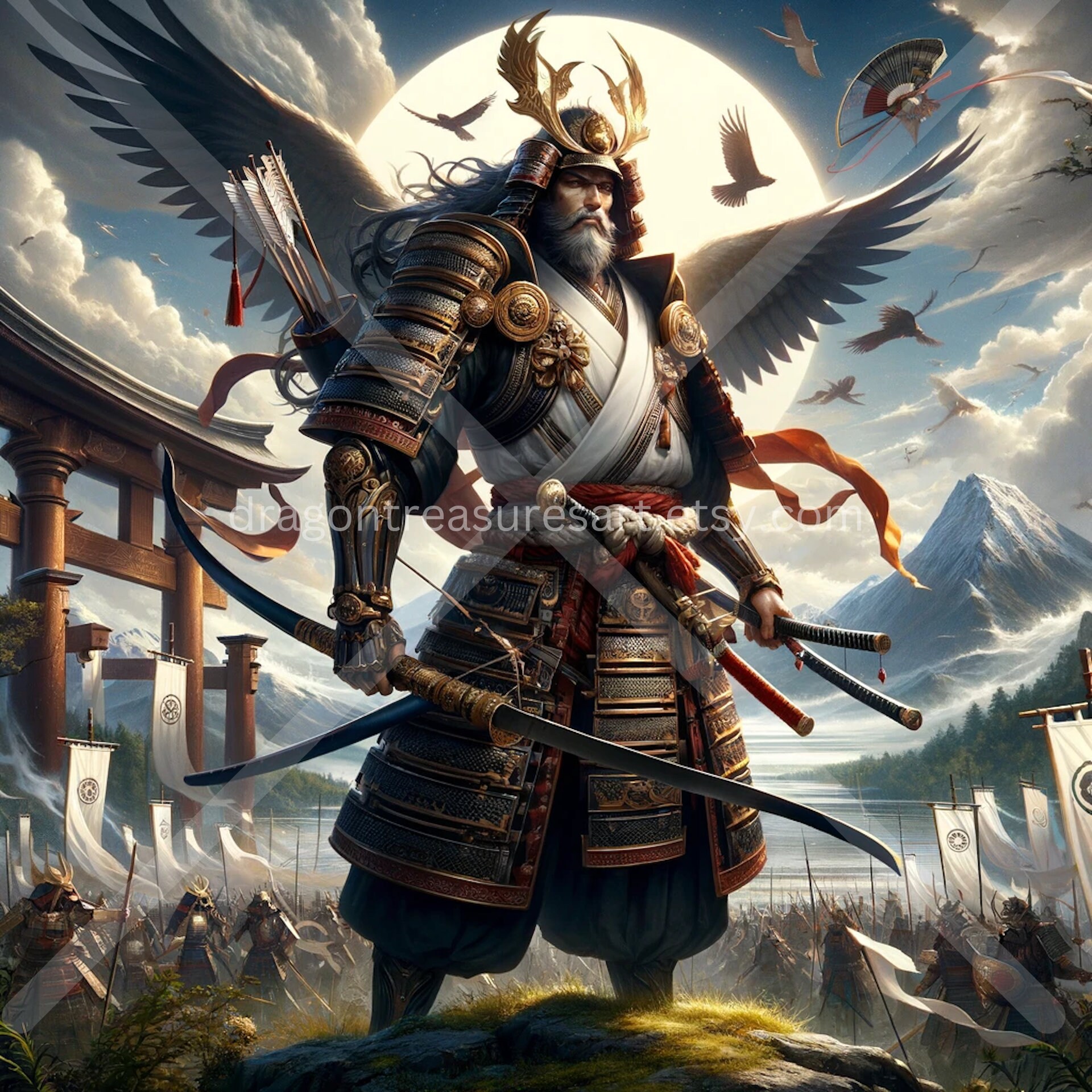 Hachiman Download: Digital Art, Instant Downloadable Wallpaper ...