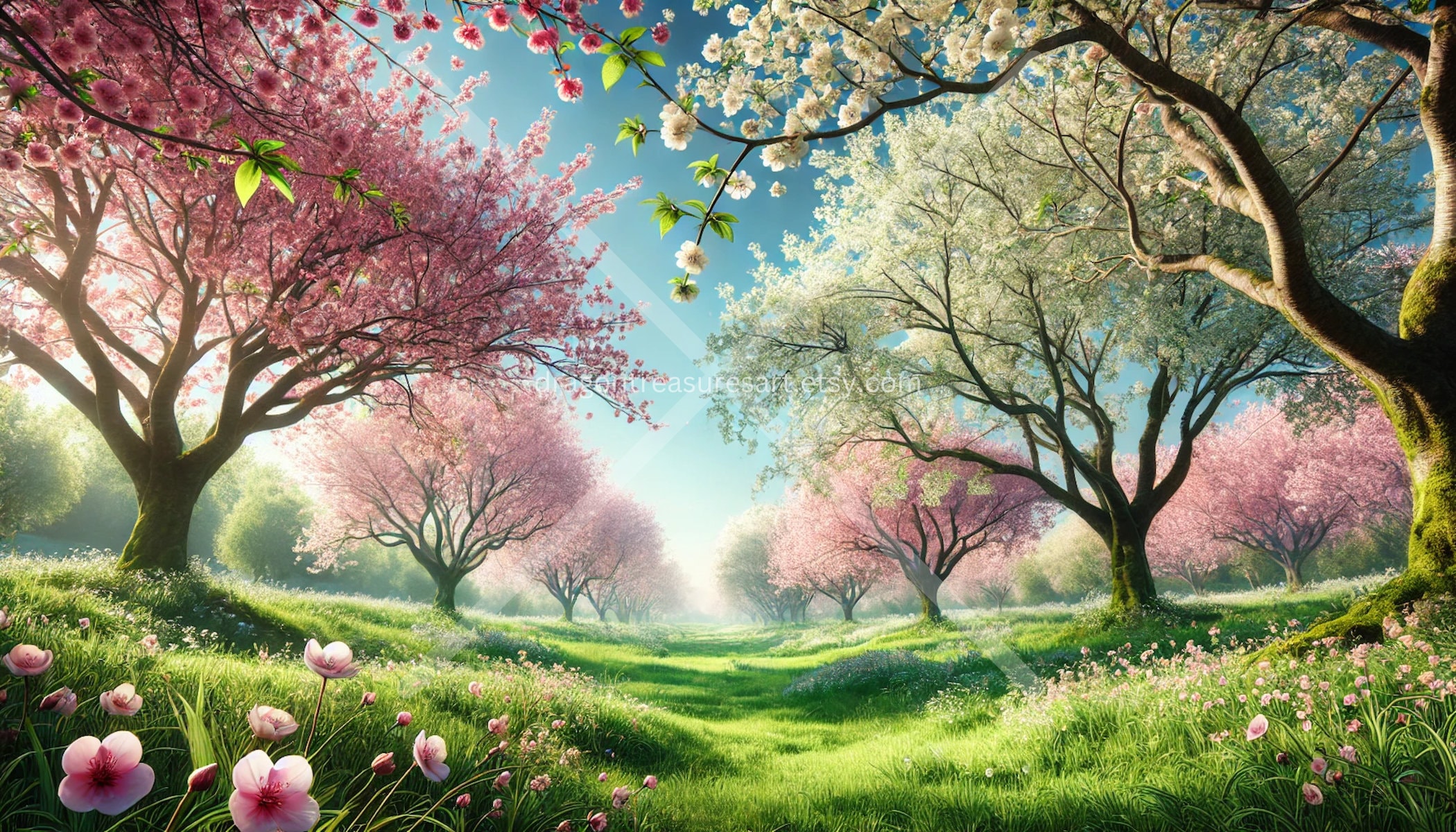 Spring Blossoms Download: Digital Art, Instant Downloadable Wallpaper ...