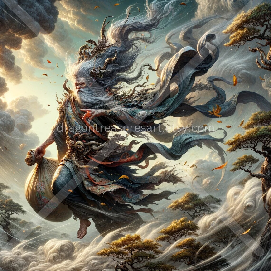 Fujin Download: Digital Art, Instant Downloadable Wallpaper ...