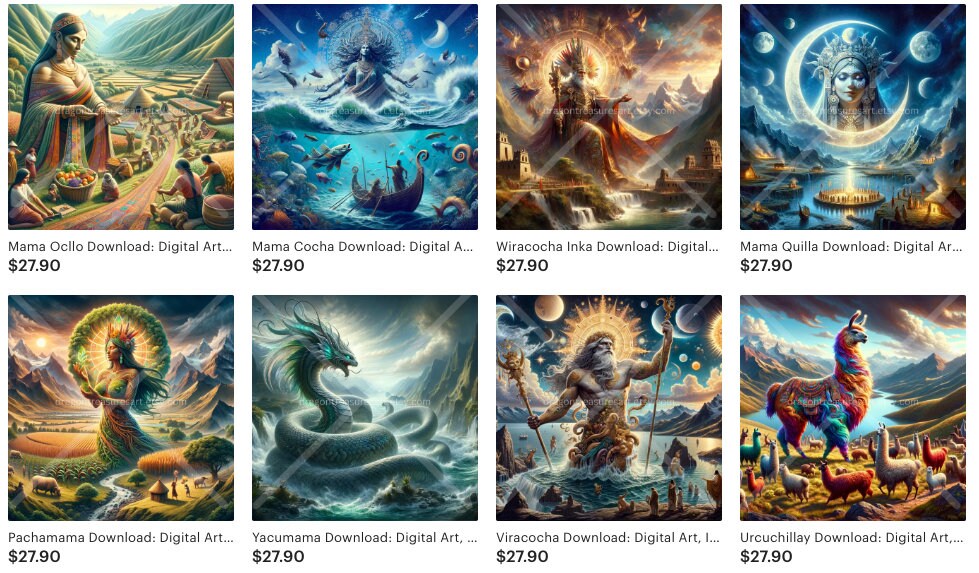 Incan Mythology Collection Bundle: Digital Art, Instant Downloadable ...