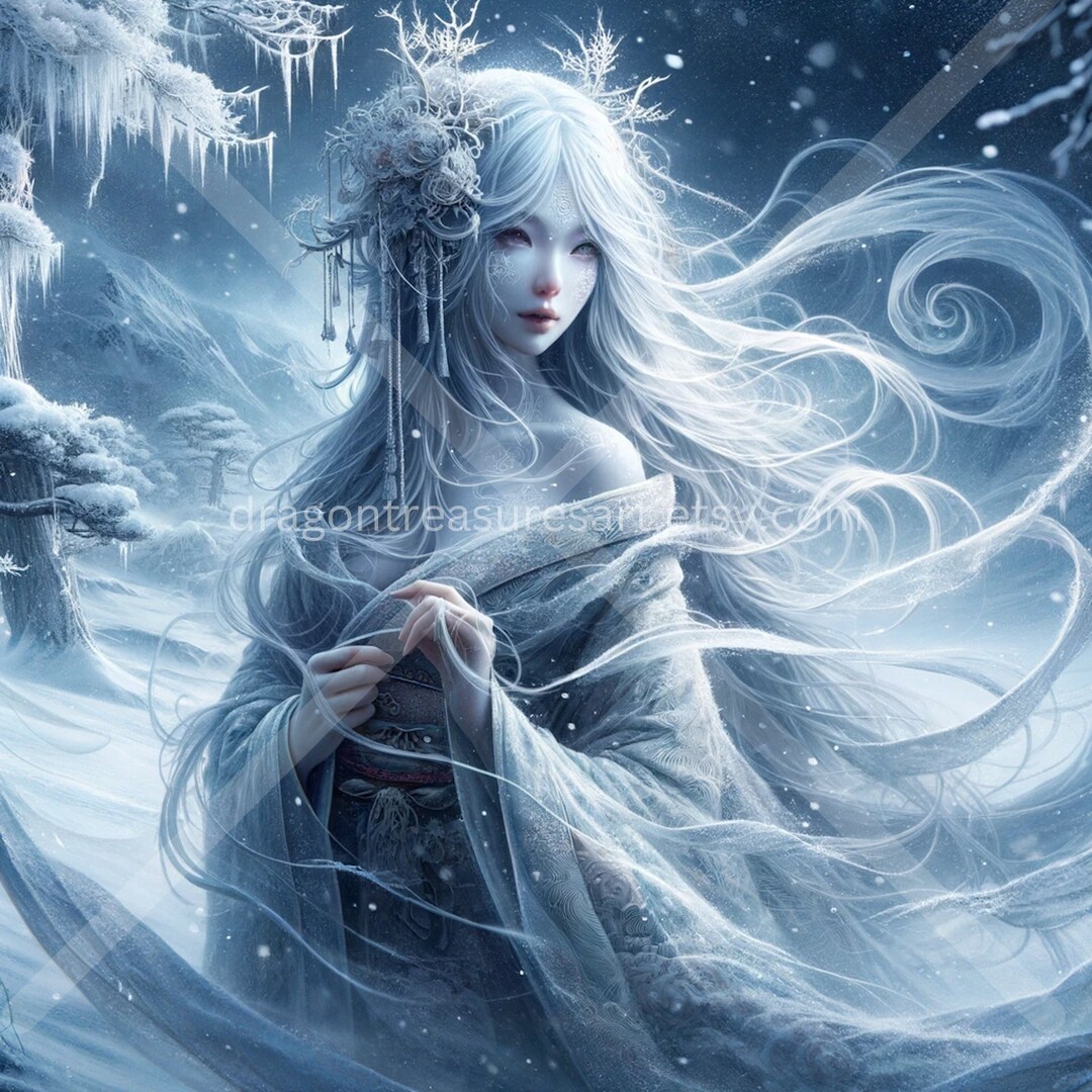 Yuki Onna The Snow Woman Download Digital Art Instant Downloadable