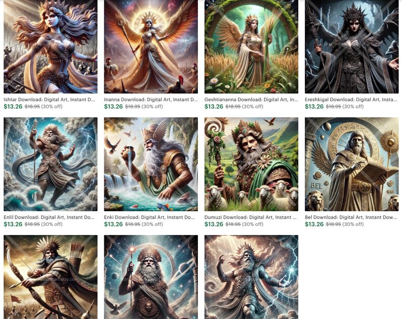 Mesopotamian Mythology Bundle Download: Digital Art, Instant ...