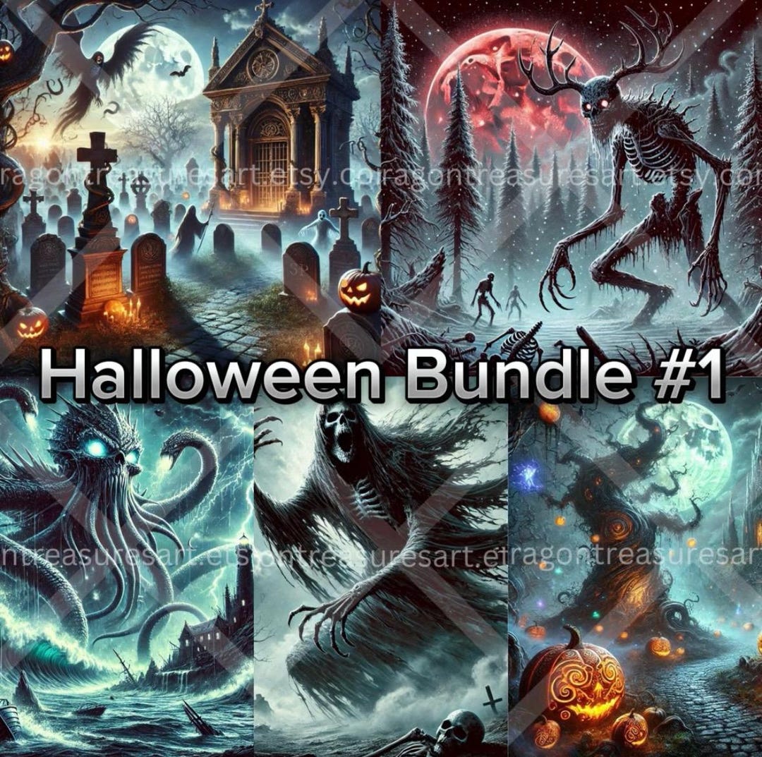 Halloween Bundle 1 Download: Digital Art, Instant Downloadable ...