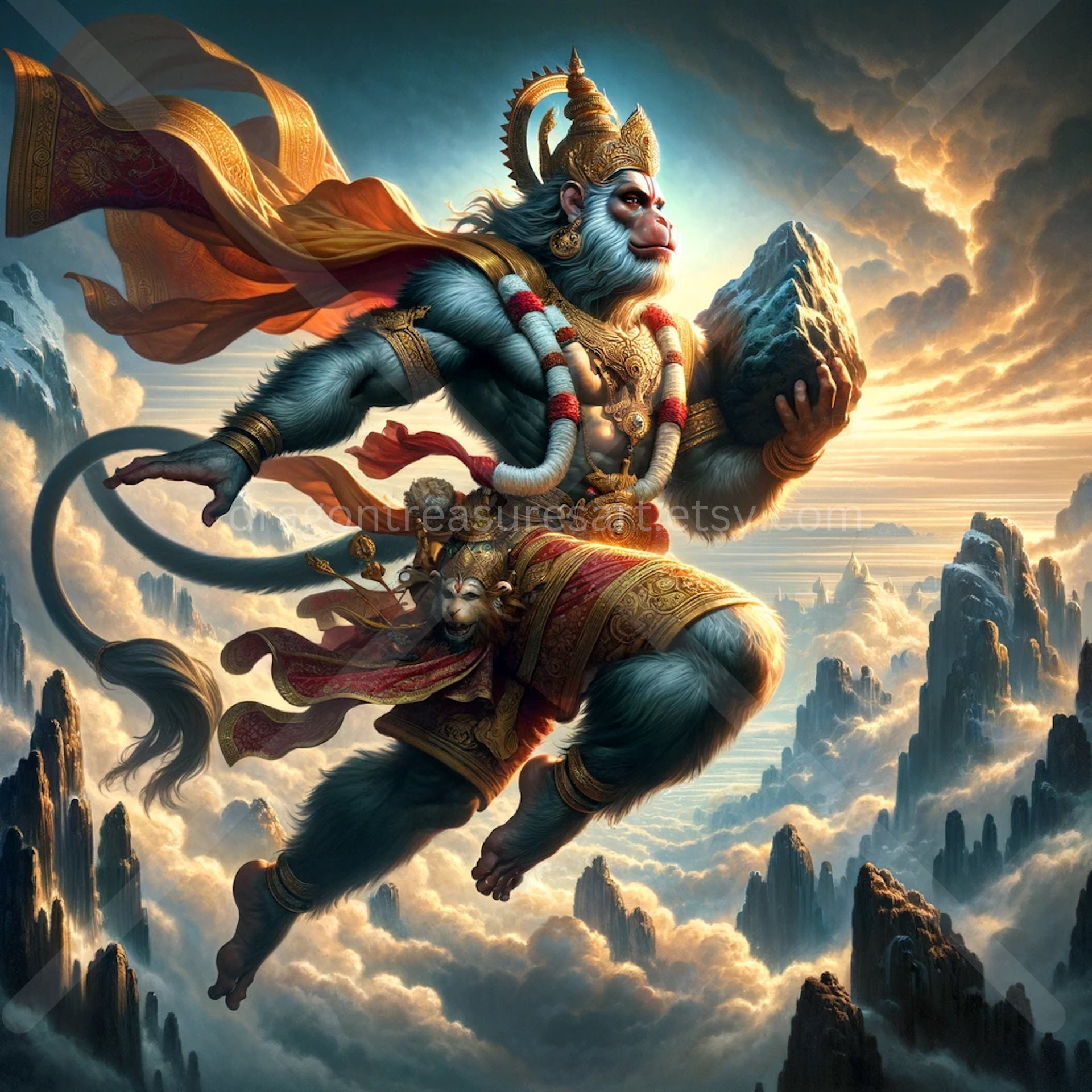 Hanuman Download: Digital Art, Instant Downloadable Wallpaper ...