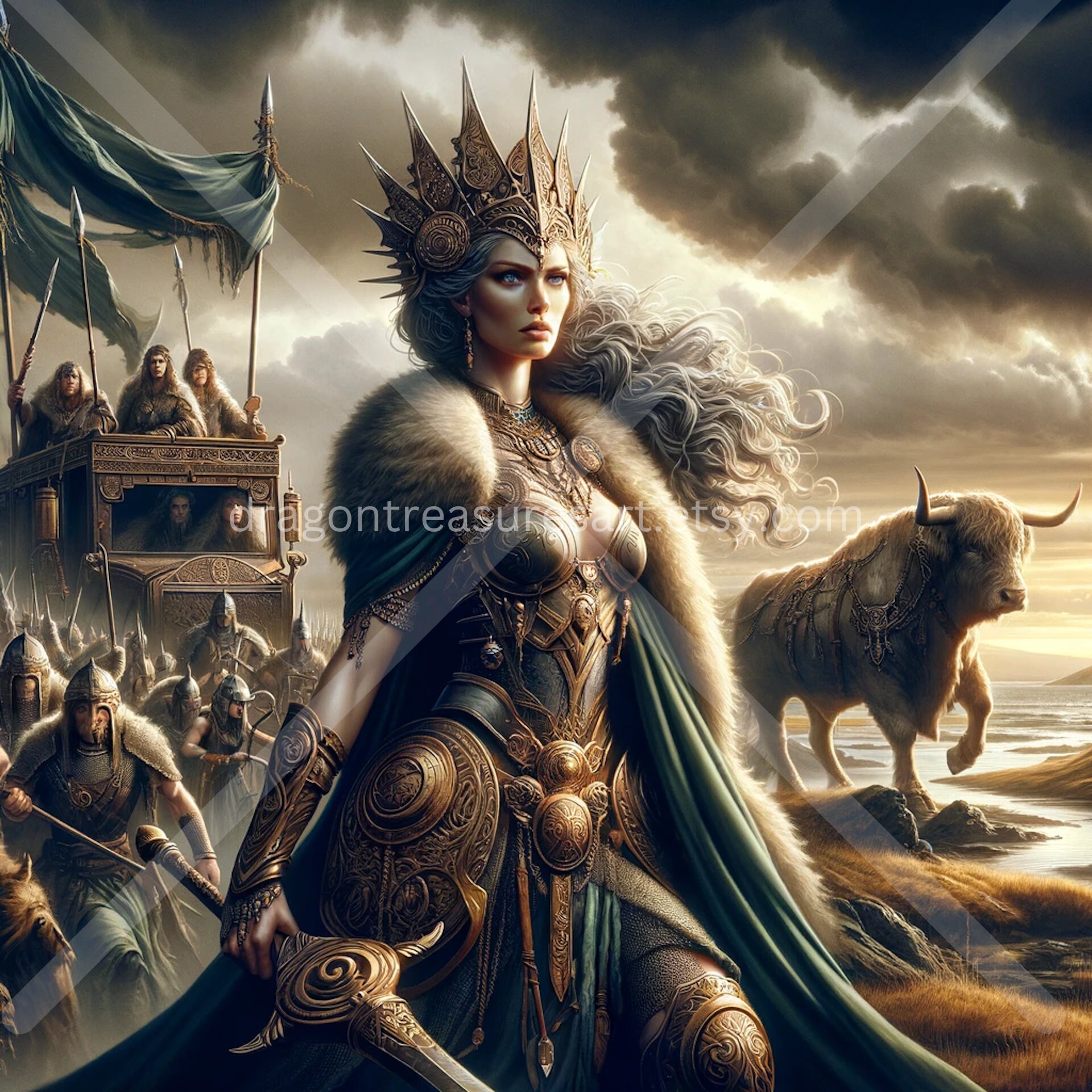 Queen Maeve Download: Digital Art, Instant Downloadable Wallpaper ...