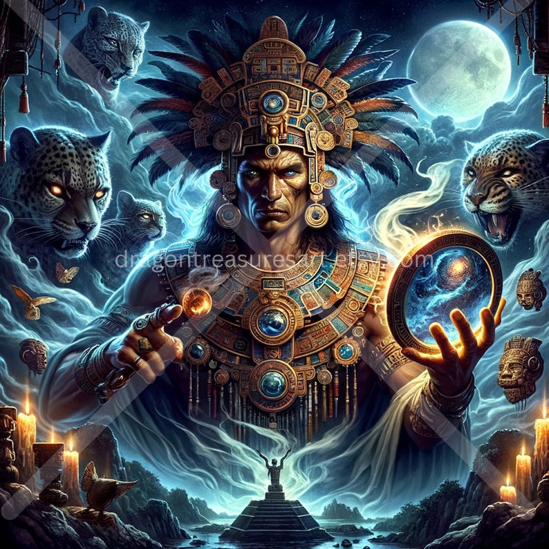 Tezcatlipoca Download: Digital Art, Instant Downloadable Wallpaper ...