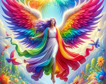 Fire Angel Download: Digital Art, Instant Downloadable Wallpaper ...